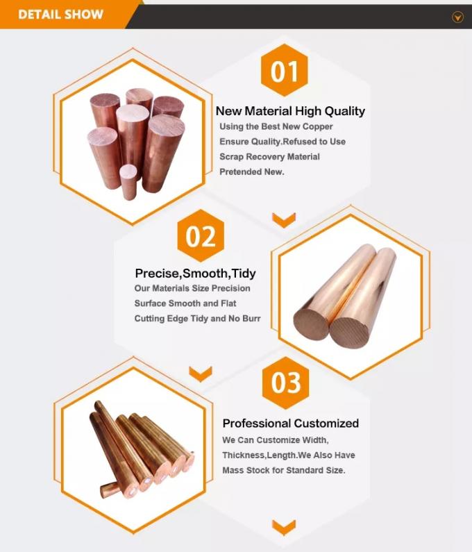 Pure Red Round Copper Bar C1011 C1020 C1100 T2 ETP Rod 2mm 3mm 4mm 5mm ...